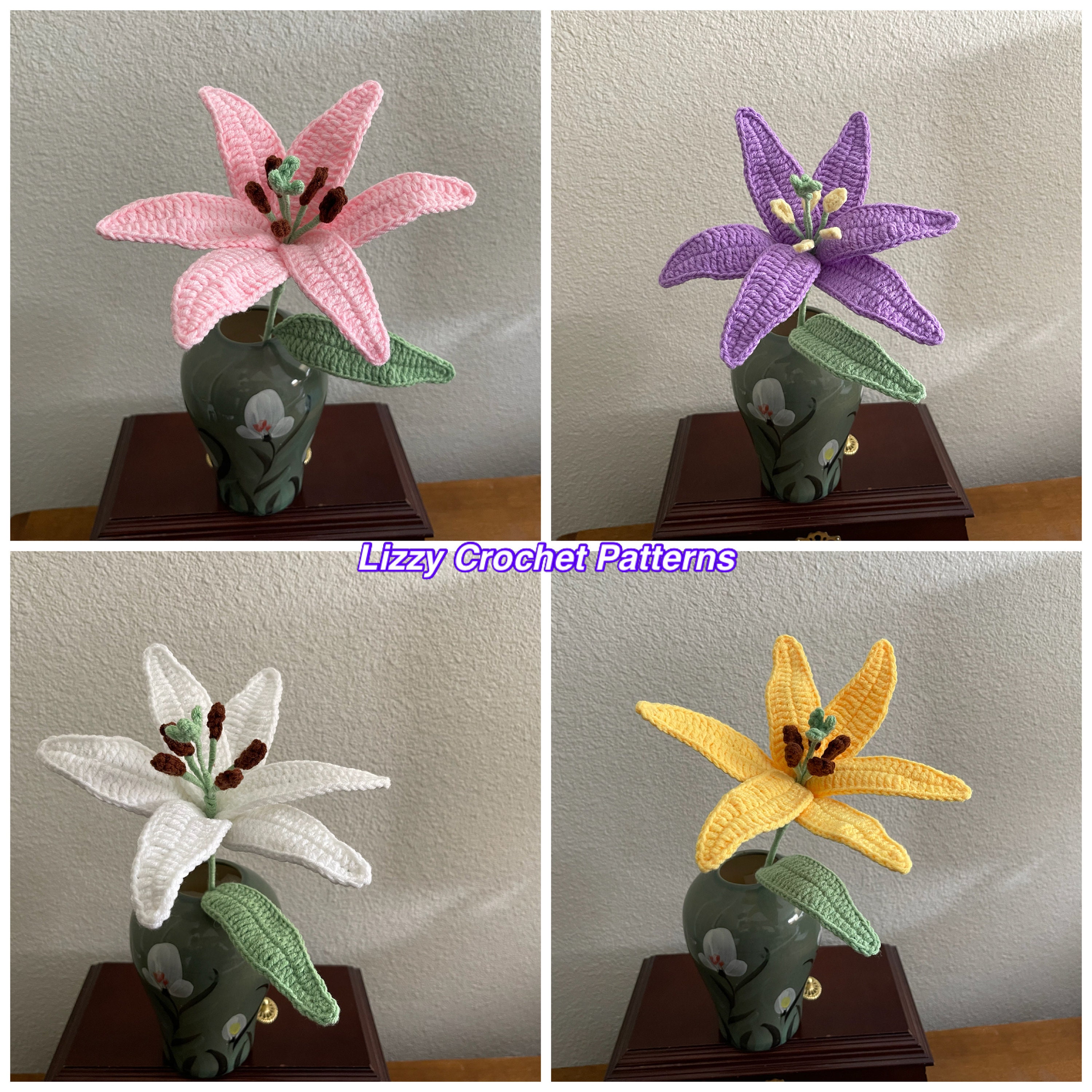 Crochet Lily PATTERN Only PDF Flower Bouquet DIY Pattern Lily Crochet ...
