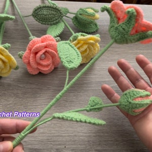 Easy Crochet Rose PATTERN Only PDF Instant Download Crochet Flower ...