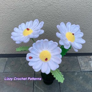 Crochet Daisy Pattern - Crochet Flower Pattern PDF 3D Daisy Flower ...