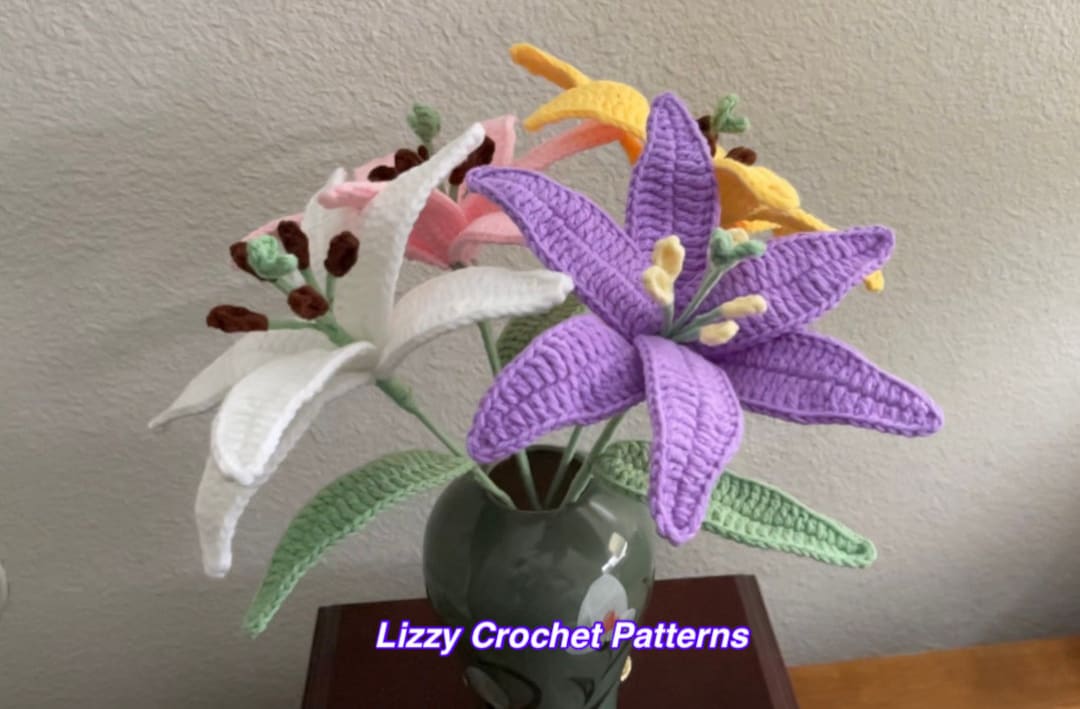 Crochet Lily PATTERN Only PDF Flower Bouquet DIY Pattern Lily Crochet ...