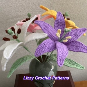 Crochet Lily PATTERN Only PDF Flower Bouquet DIY Pattern Lily Crochet ...
