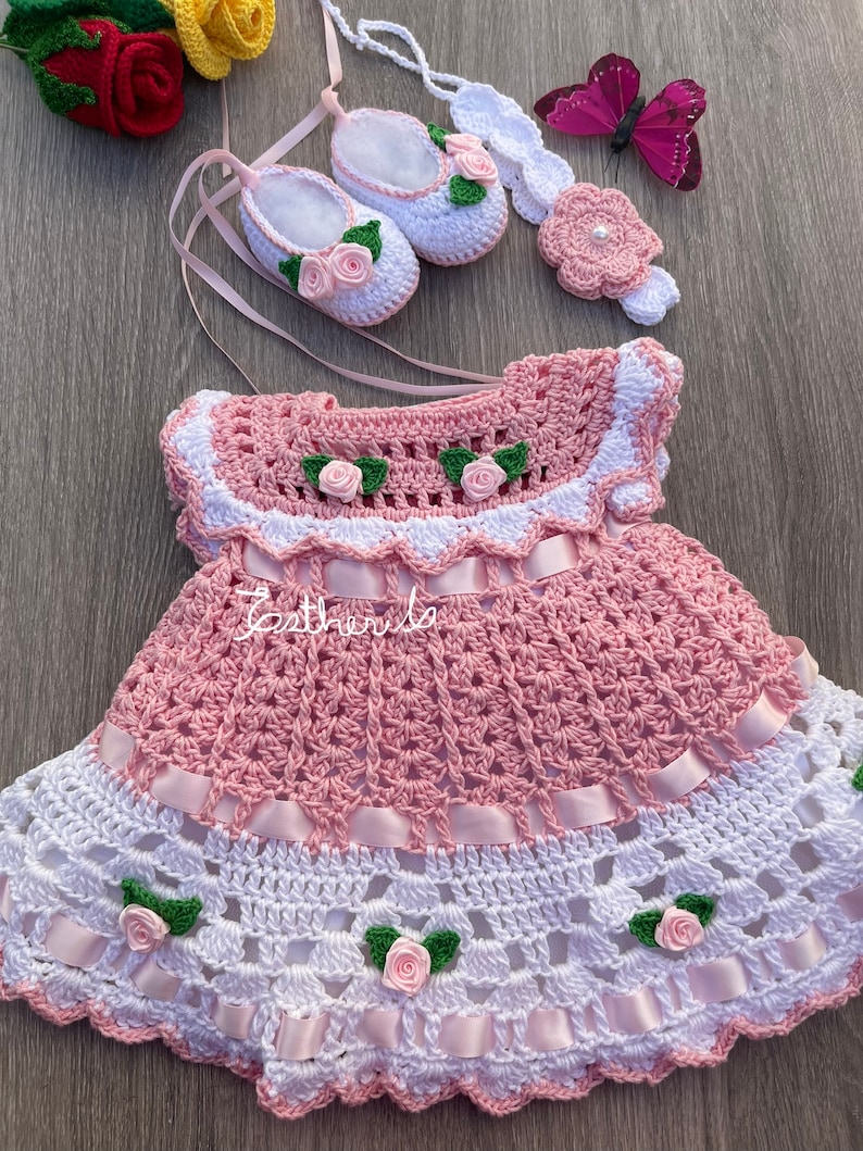 Crochet Baby Dress Pattern PDF 4 Sizes: 0-3 3-6 6-9 and - Etsy