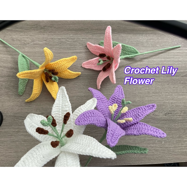 Crochet Lily PATTERN Only PDF Flower Bouquet DIY Pattern Lily Crochet ...