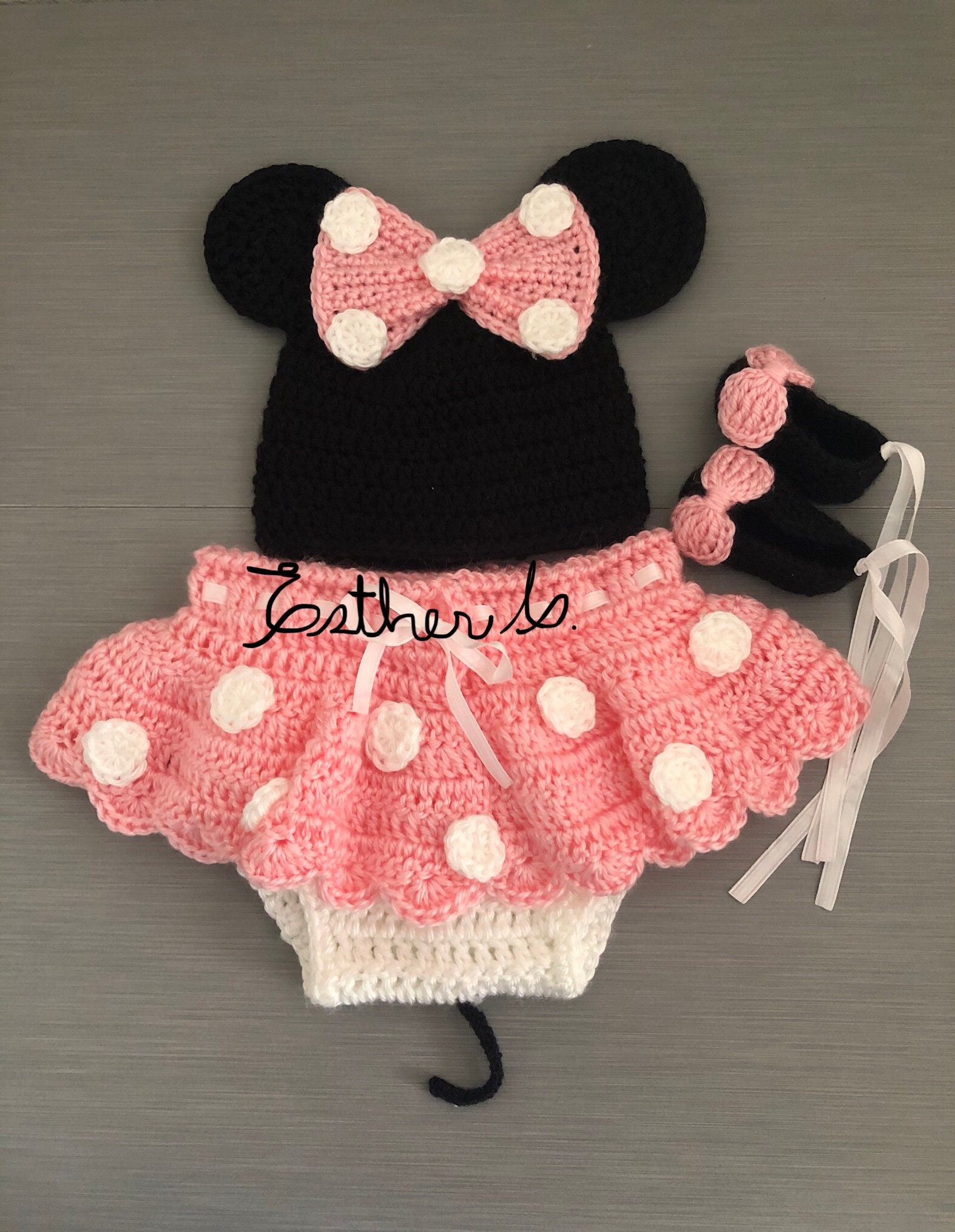 Crochet Pattern 0-12 Months Minnie Mouse Set Photo Prop Instant ...