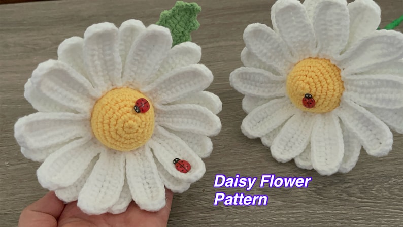 Crochet Daisy Pattern - Crochet Flower Pattern PDF 3D Daisy Flower ...