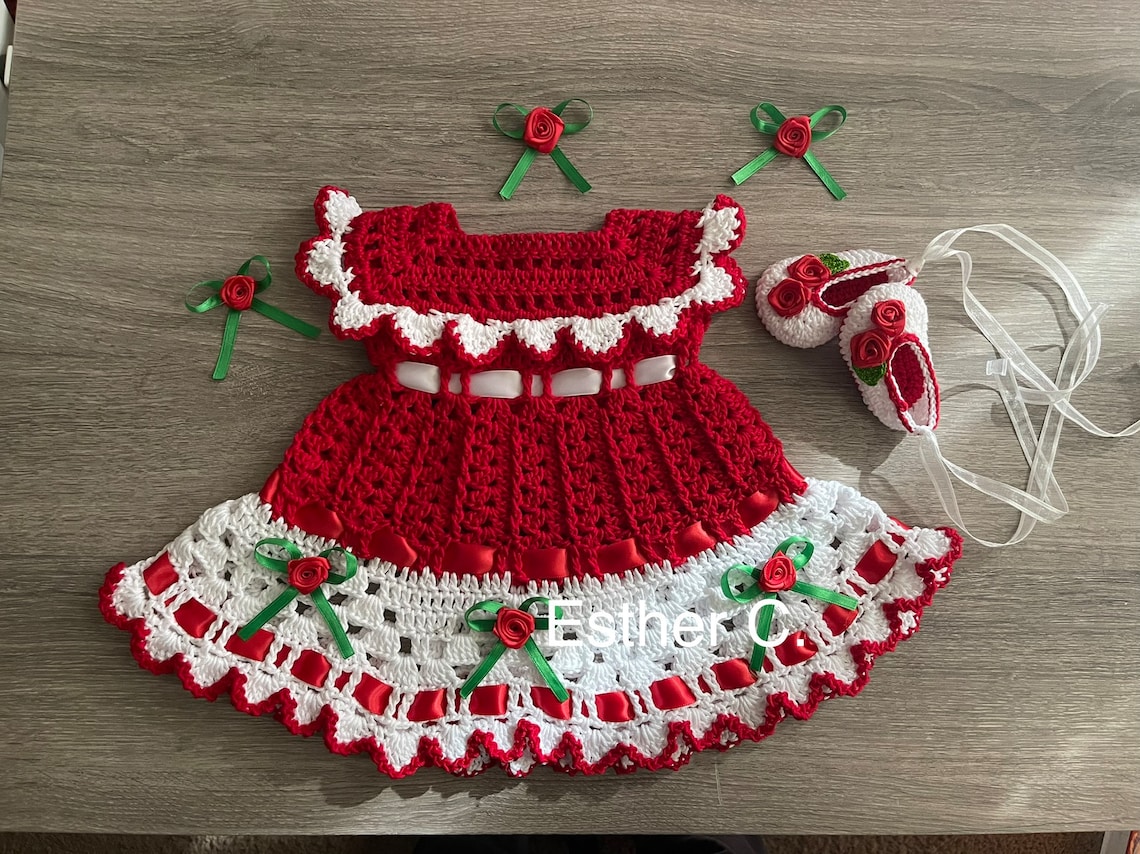 Crochet Christmas Baby Dress PATTERN ONLY Instant Download PDF - Etsy