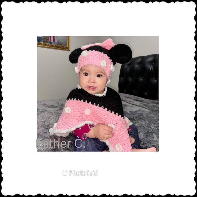 Minnie Mouse Inspired Poncho and Hat PATTERN ONLY PDF - Etsy