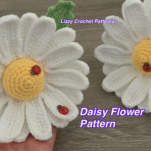 Crochet Daisy Pattern - Crochet Flower Pattern PDF 3D Daisy Flower ...