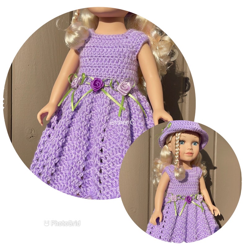 Crochet Pattern 18 Doll Dress Pdf Instant Download Etsy