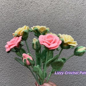 Easy Crochet Rose PATTERN Only PDF Instant Download Crochet Flower ...