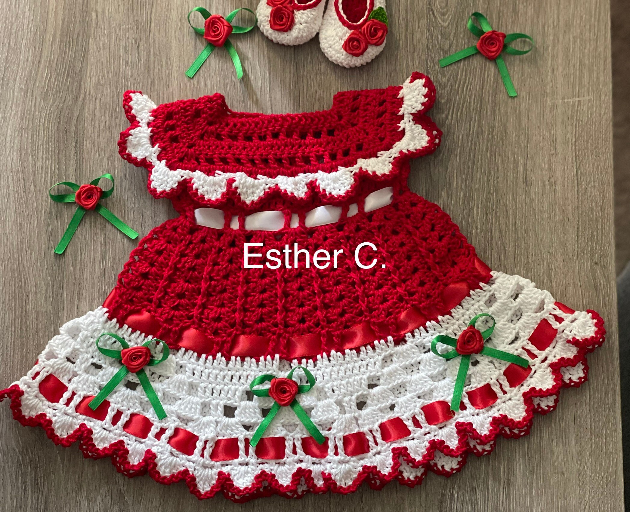 Crochet Christmas Baby Dress PATTERN ONLY Instant Download PDF - Etsy