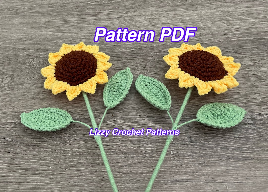 Easy Crochet Sunflower PATTERN PDF Sunflower Crochet Pattern, Crochet ...