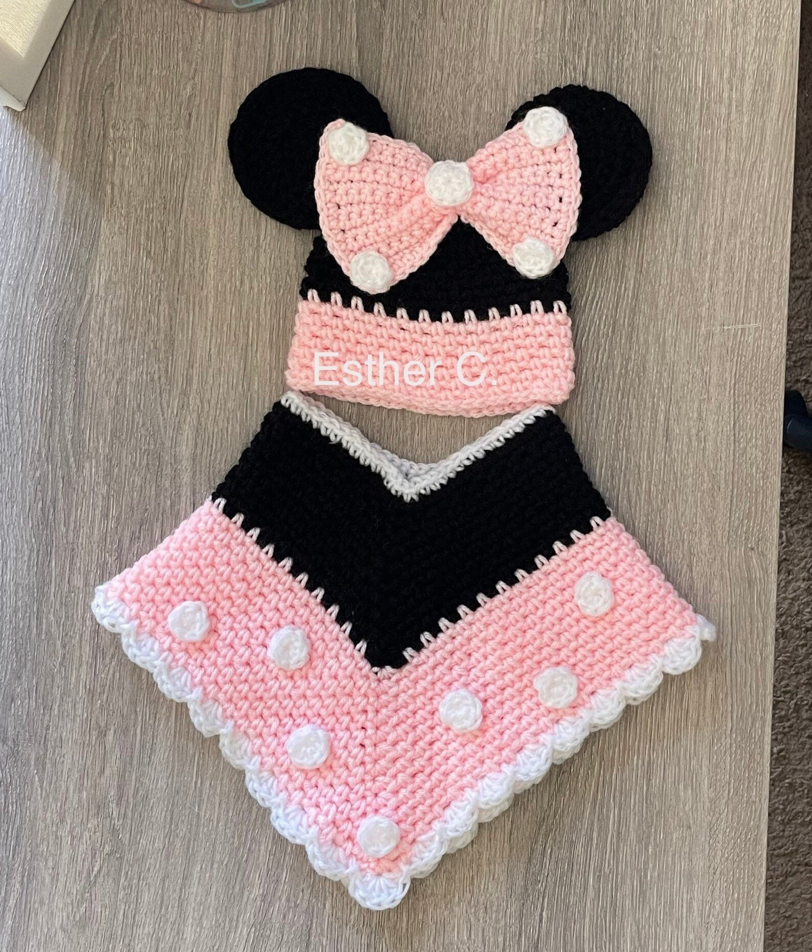 Minnie Mouse Inspired Poncho and Hat PATTERN ONLY PDF - Etsy