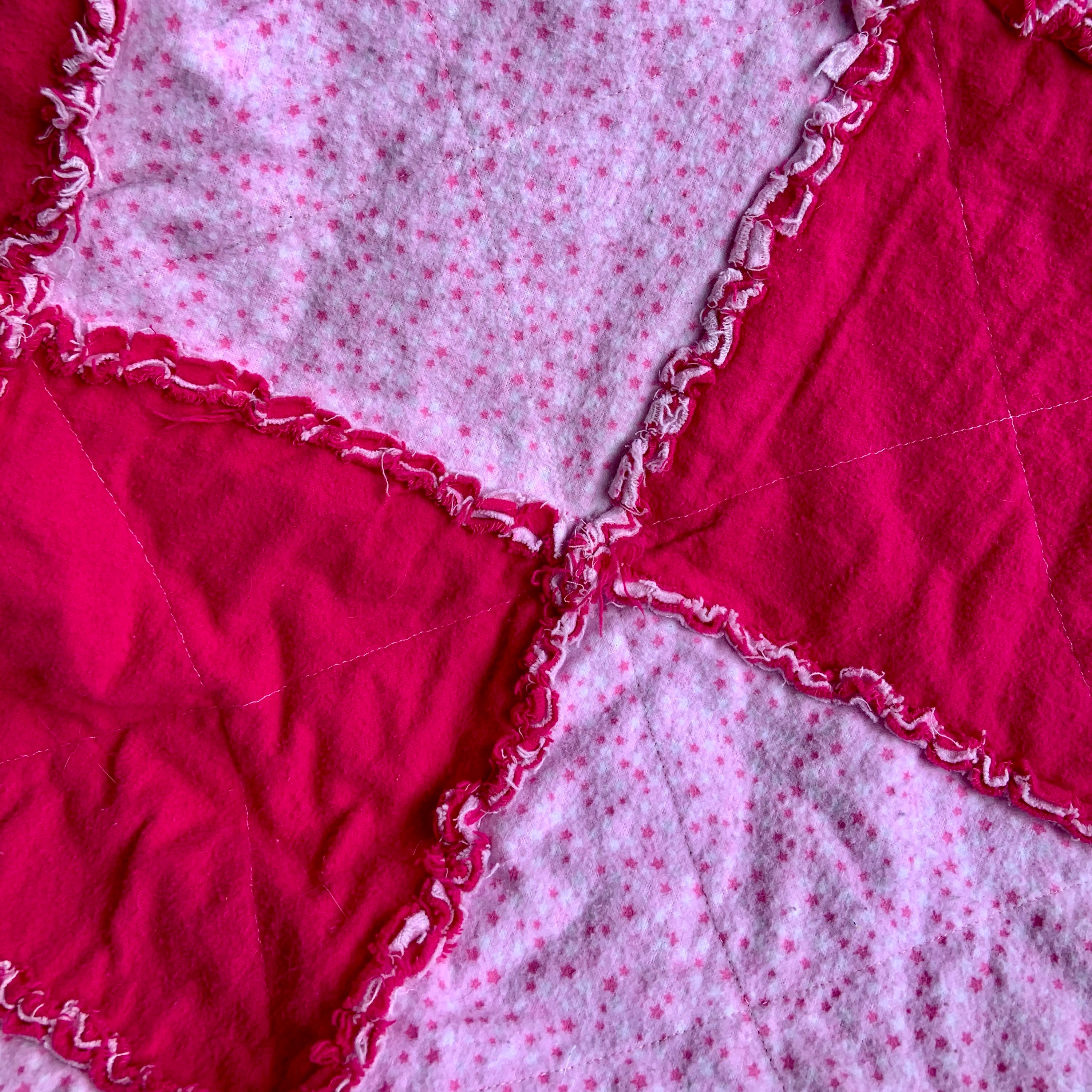 Pink Stars Flannel Rag Quilt - Etsy