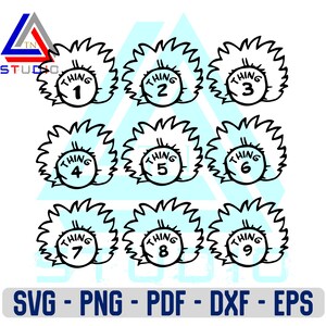 Thing 1 Svg Thing 2 Svg Dr Seuss Svg Things Svg Dr Seuss Student Svg Dr ...
