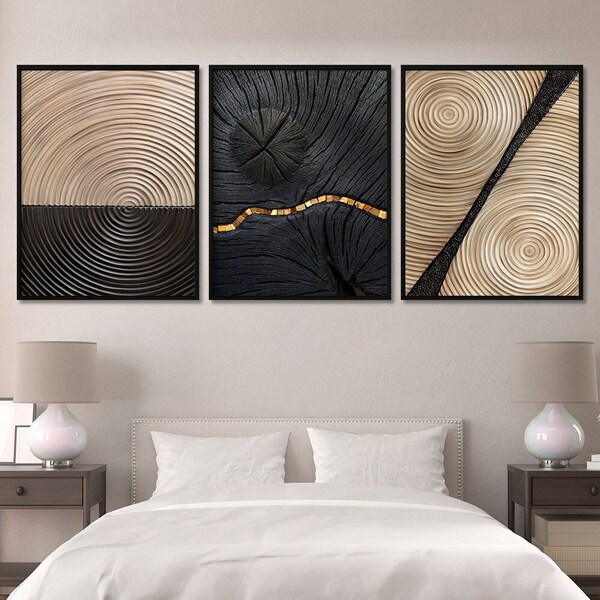 Abstract Modern Art 3 Piece - Etsy