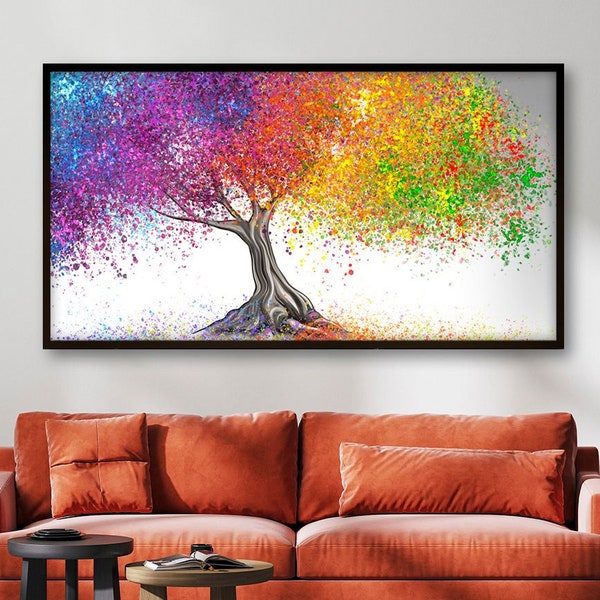 Colorful Tree Art - Etsy