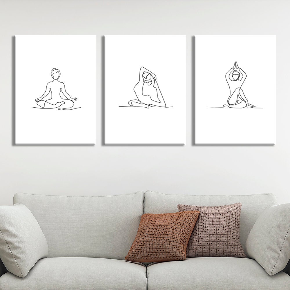 Female Body Line 3 Piece Wall Art Print Face Line Art Woman - Etsy