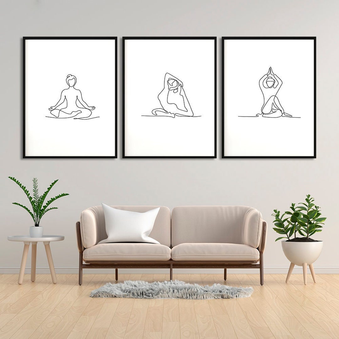 Female Body Line 3 Piece Wall Art Print Face Line Art Woman - Etsy