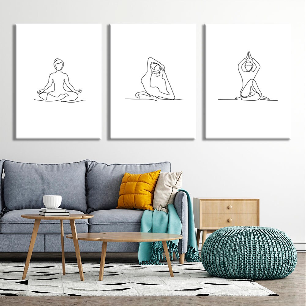 Female Body Line 3 Piece Wall Art Print Face Line Art Woman - Etsy