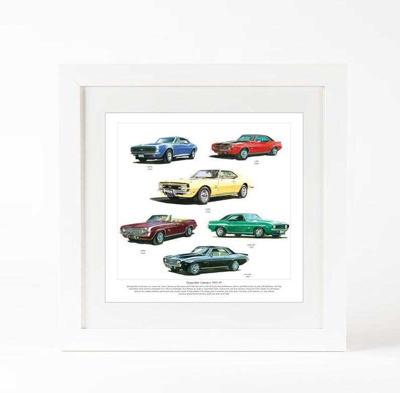 Chevrolet Camaro 1967-69 Fine Art Print featuring SS396 Z/28 Yenko COPO ...