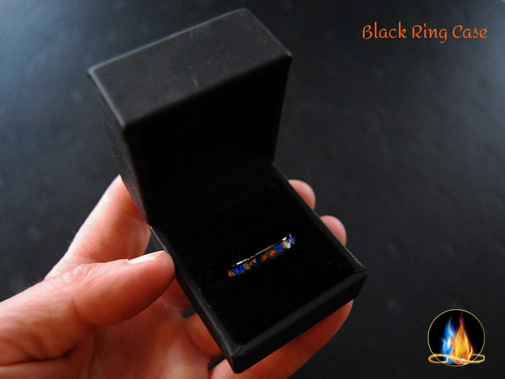 Twin Flame Jewelry Fire N Ice Ring on Black Ceramic Band 4mm - Etsy