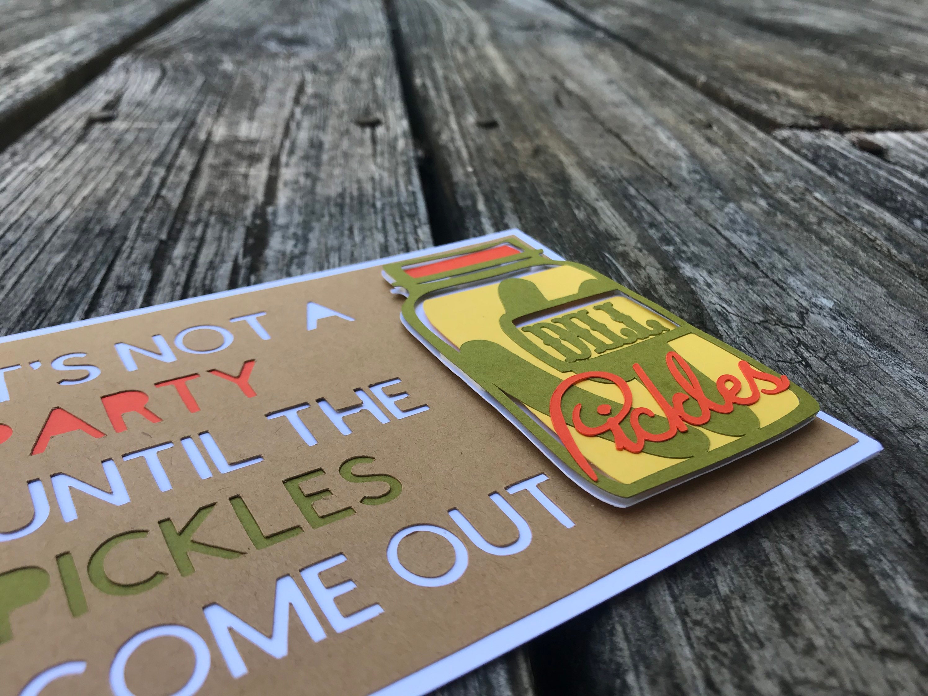 Pickle Card. Handmade Pickle Card. Party Card. Funny Card. | Etsy