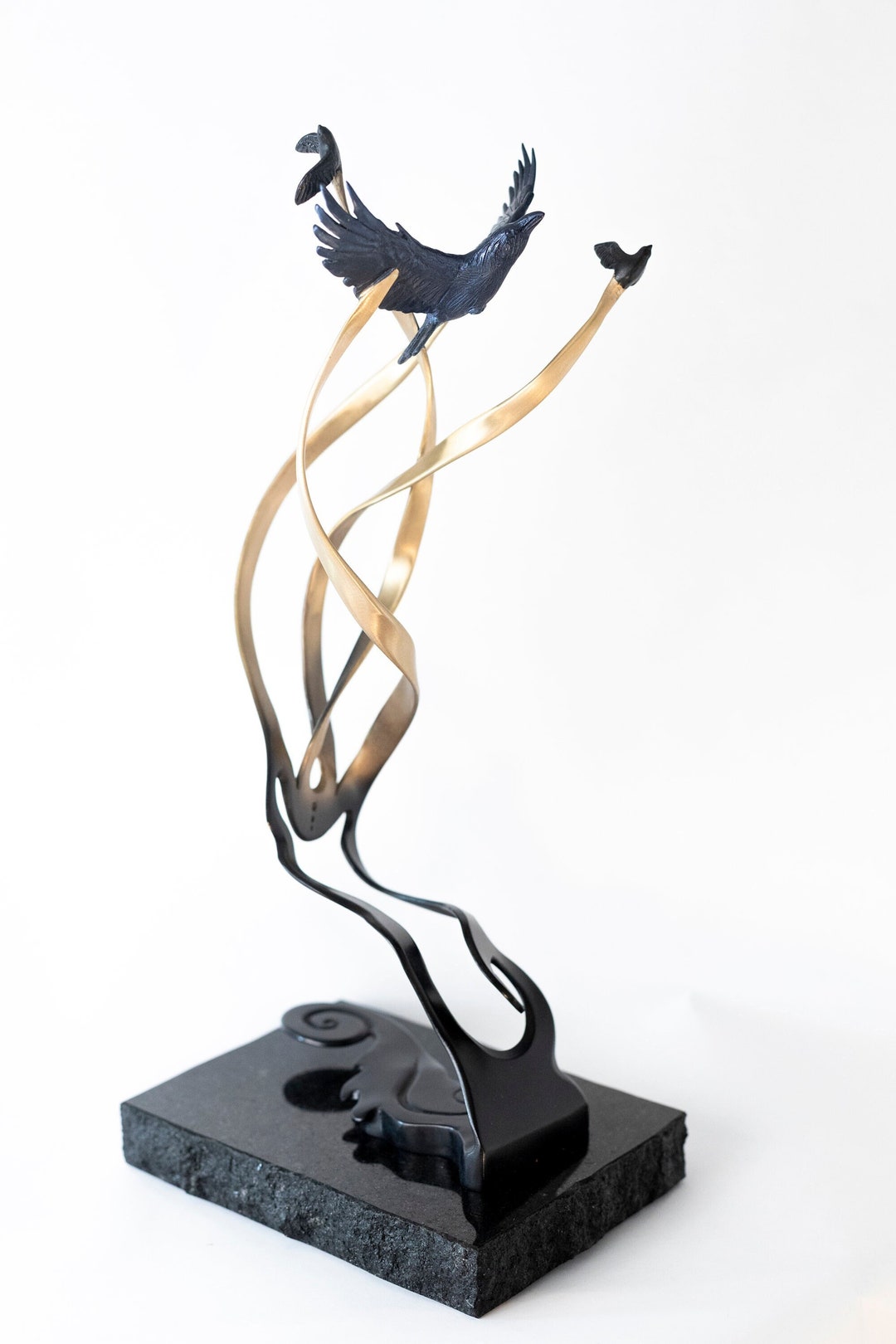 Three Birds Bronze Sculpture - Etsy