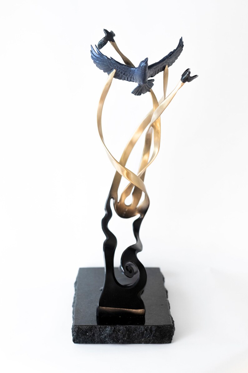 Three Birds Bronze Sculpture - Etsy