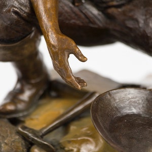 Bronze Gold Panner Sculpture - Etsy