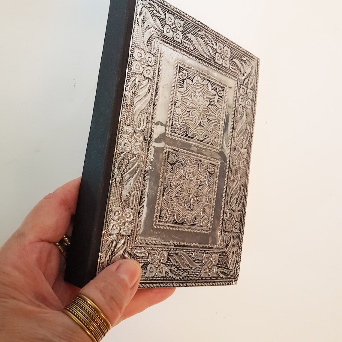 Medieval Silver Metal Journal 5 by 7 Inch. Antique Embossed Hardcover ...