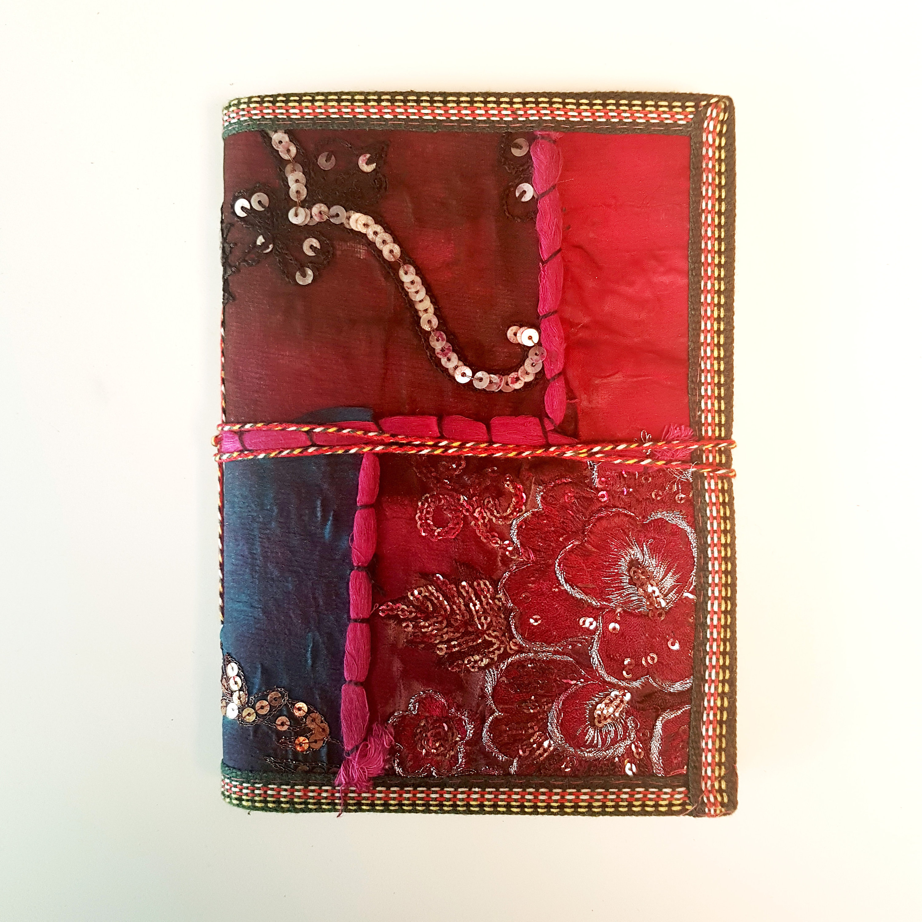 Vintage Textile Art Journal 6 X 8 Inch Blank Book. One of Kind Handmade ...