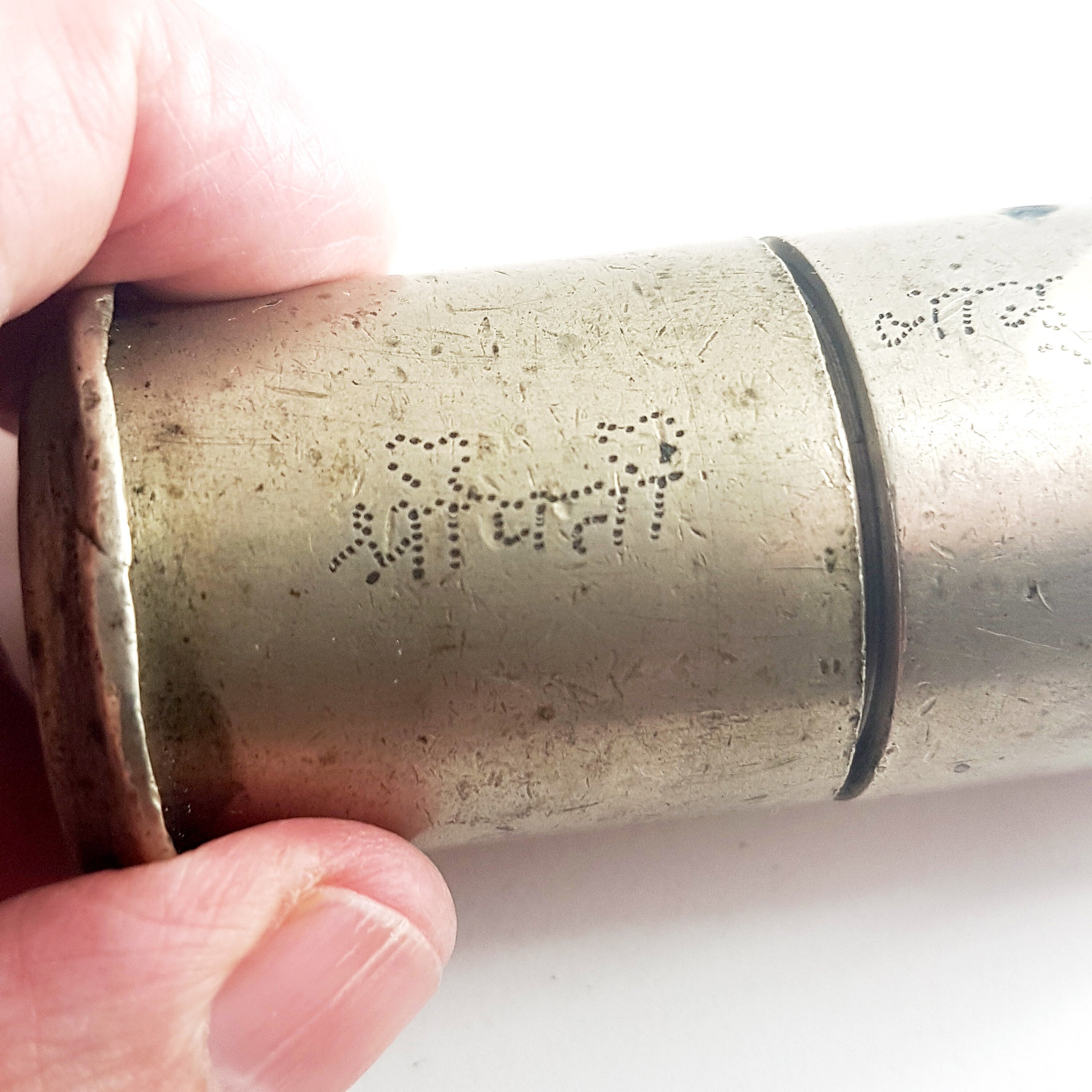 Antique Bronze Opium Container. Cylinder Shape With 2 Compartments ...