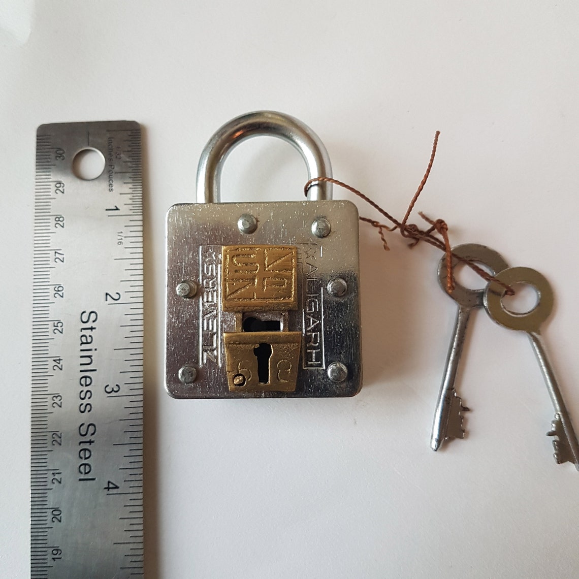 Pad Lock Antique 2 Key Puzzle Lock. Functional Pad Lock With - Etsy