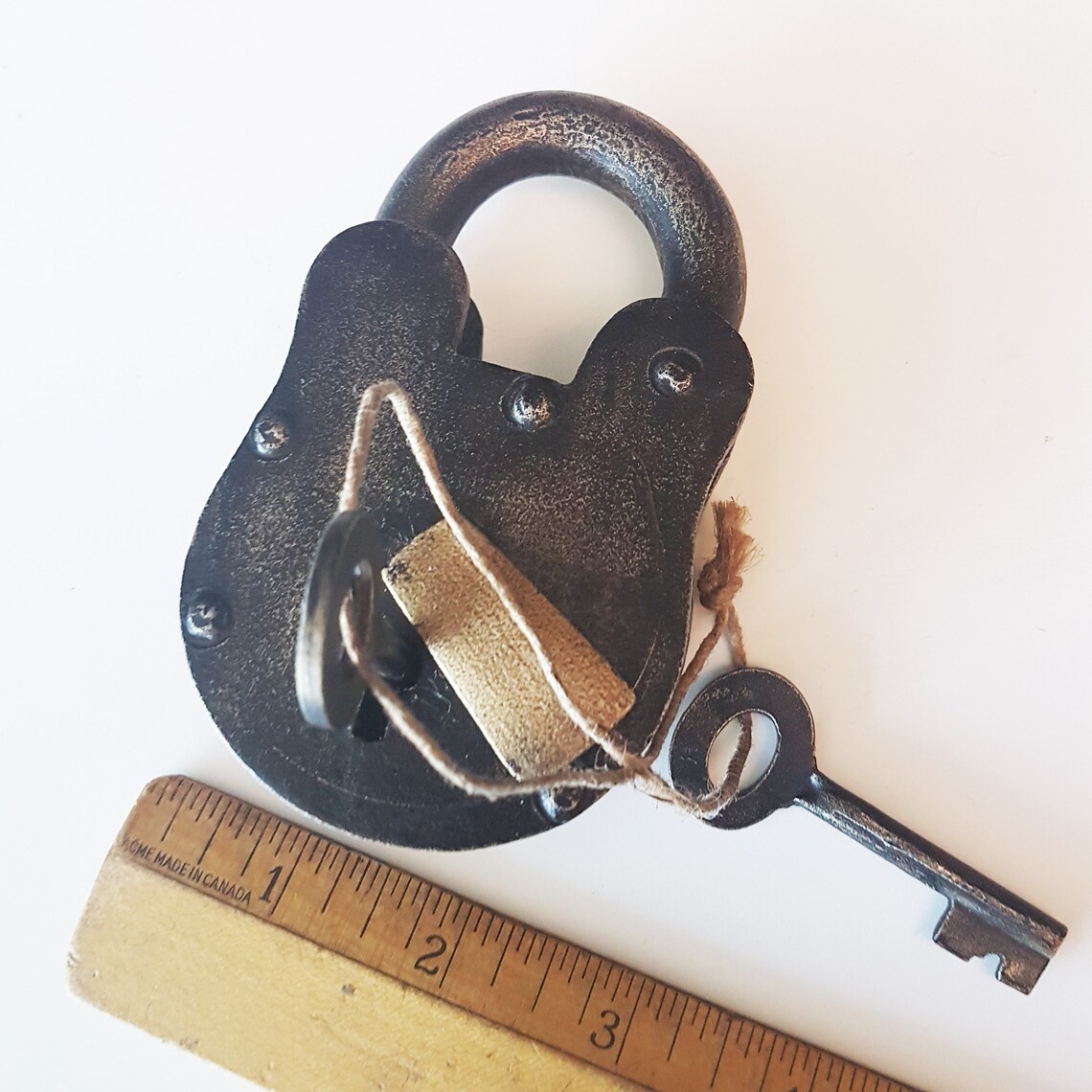Antique Metal Pad Lock in Iron & Bronze. Padlock 4 by 3 Inches - Etsy ...