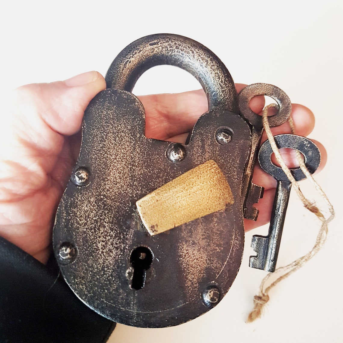 Antique Metal Pad Lock in Iron & Bronze. Padlock 4 by 3 Inches - Etsy ...