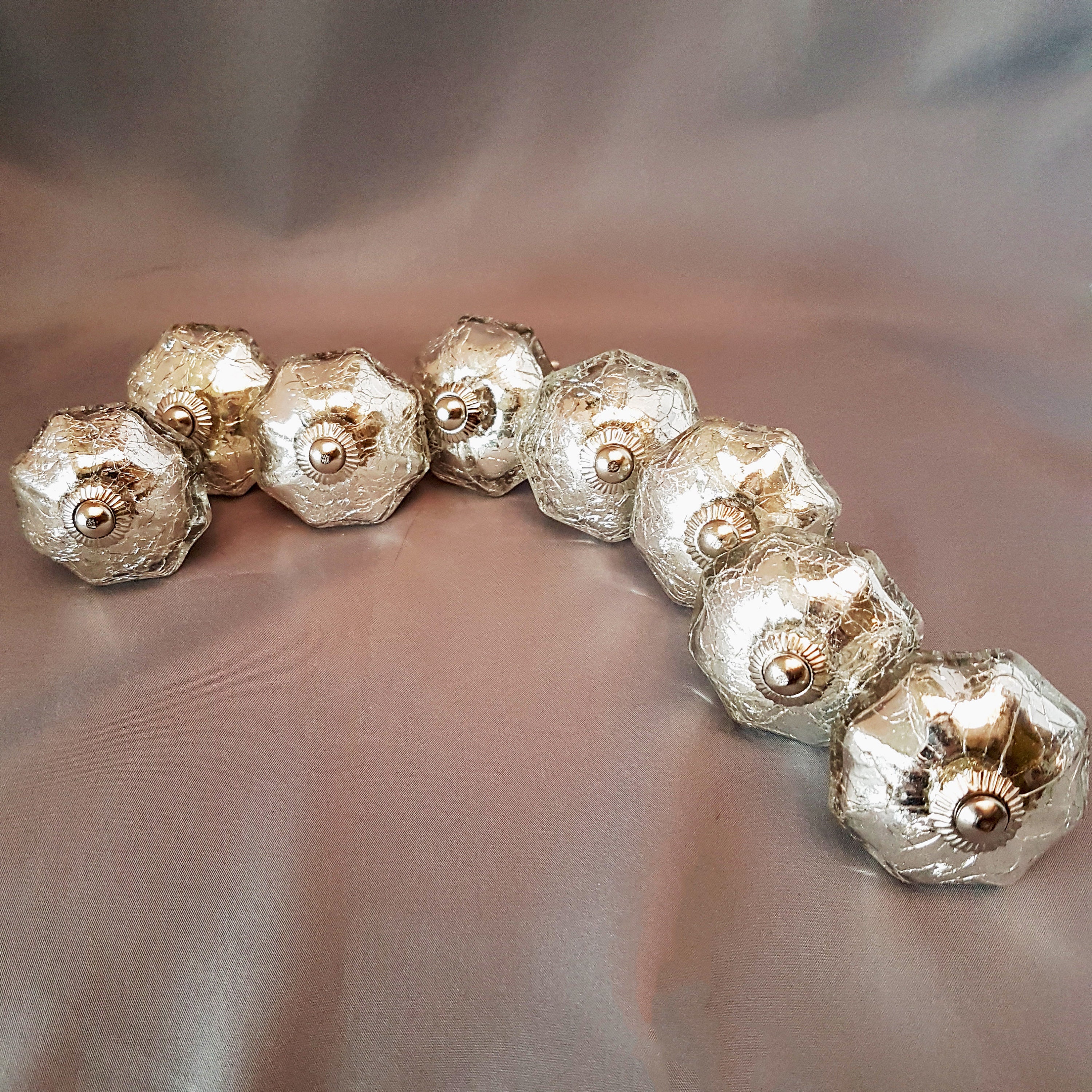 Set of 8 Mercury Glass Cabinet Knob Drawer Pulls. Bygone Era Bohemian ...