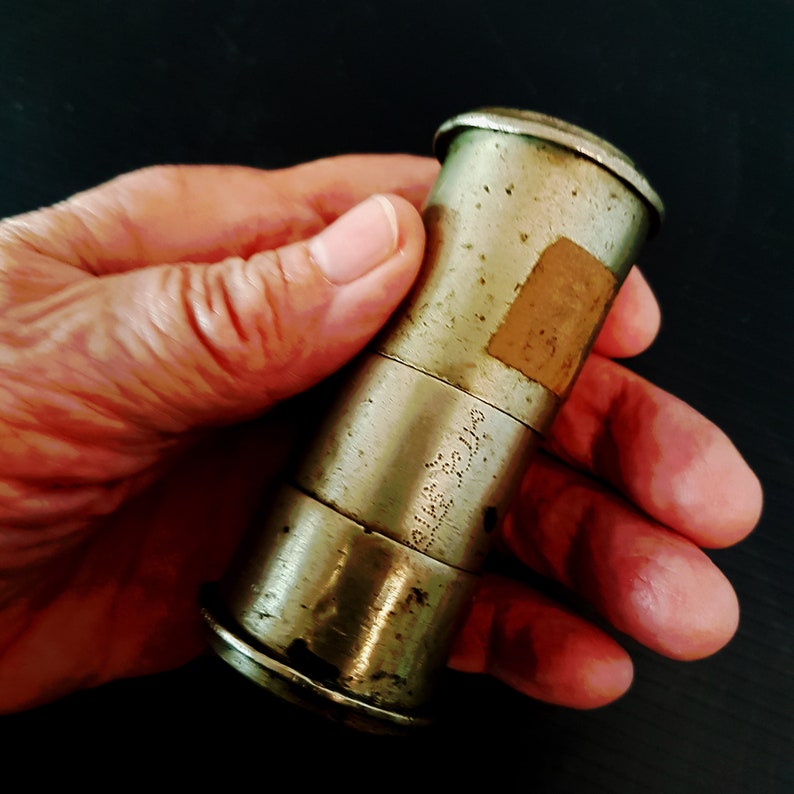 Antique Bronze Opium Container. Cylinder Shape With 2 Compartments ...