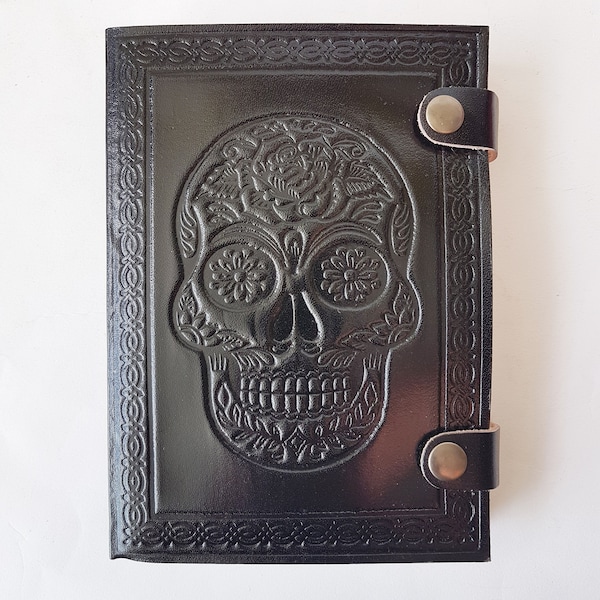 Leather Bound Skull Journal - Etsy