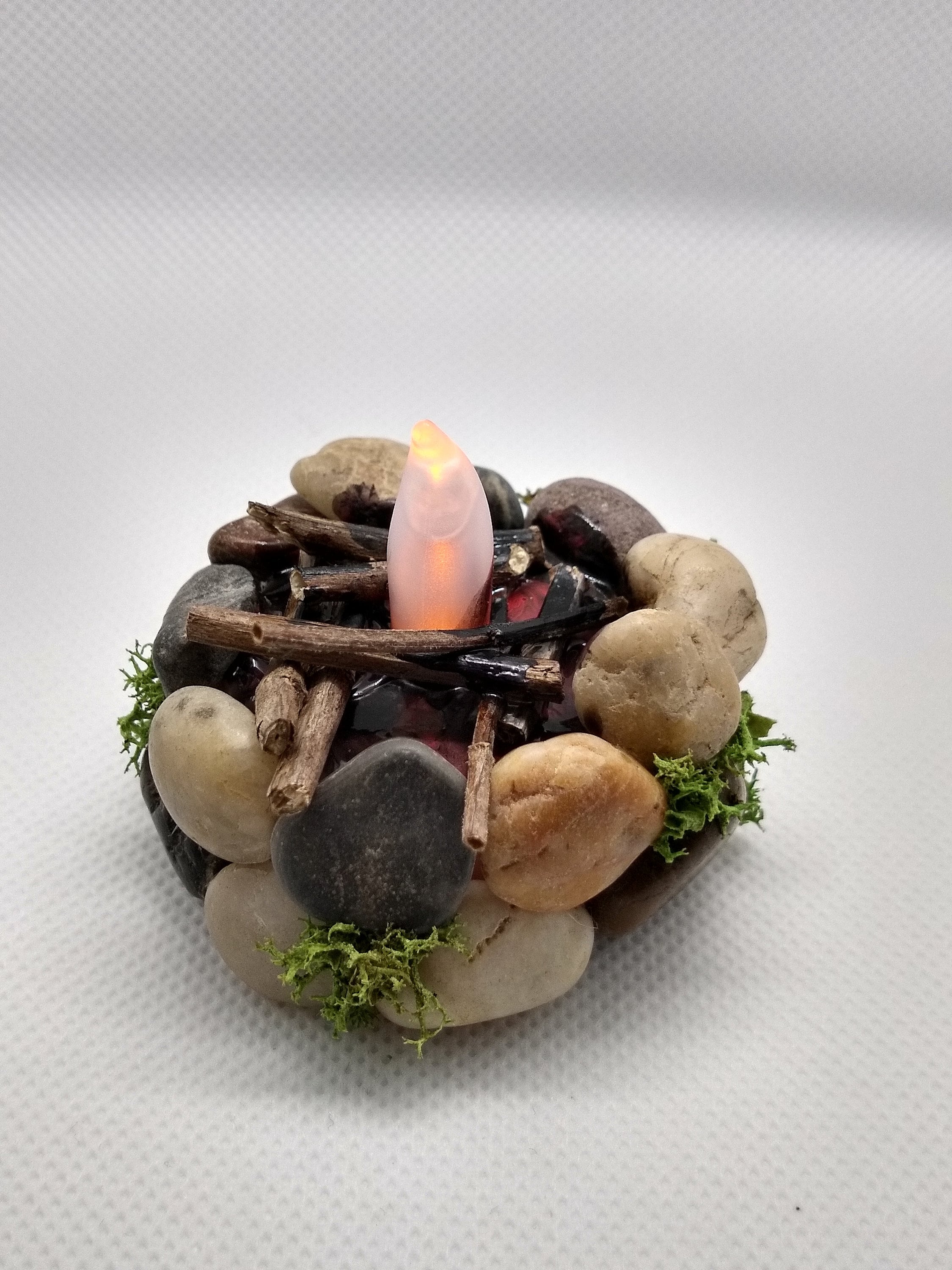 Miniature Fire Pit for Christmas Mangers Flickering Light Battery ...