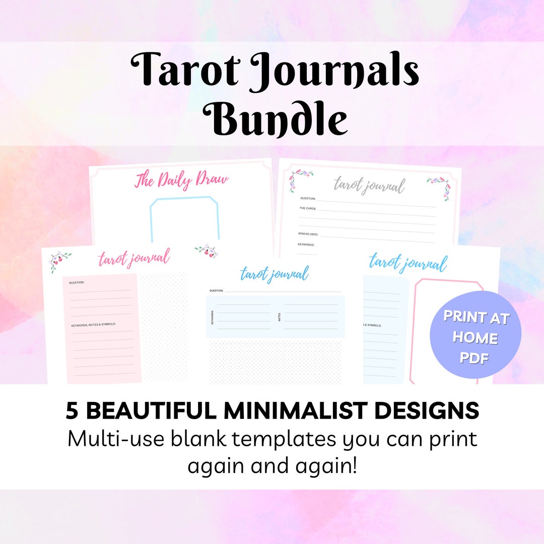 5 Templates for Tarot Journaling HQ PDF Printable Journals to Use Again ...