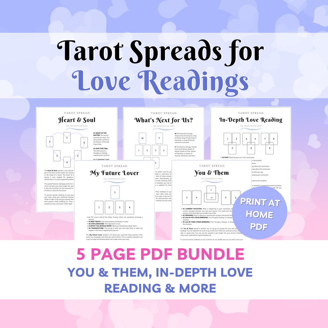 Tarot Love Spreads Bundle | Tarot Spreads for Relationship Readings | 5 ...