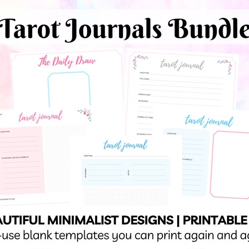 5 Templates for Tarot Journaling HQ PDF Printable Journals - Etsy