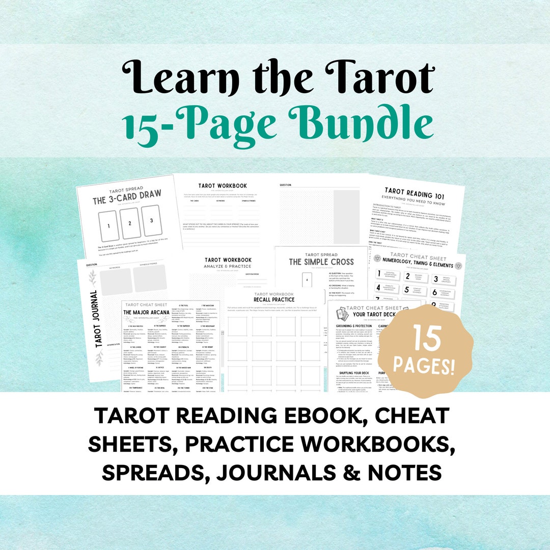 15 Page Tarot Learning Bundle Beginner Ebook, Cheat Sheets, Practice ...