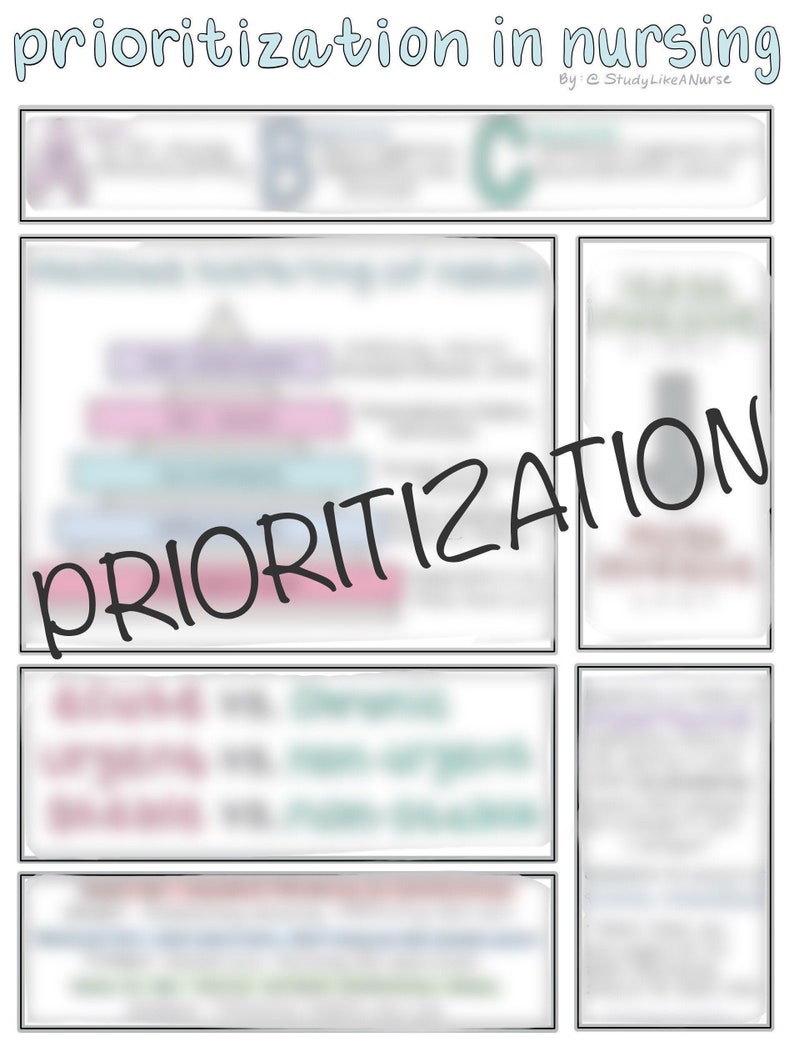 Prioritization for Nursing Students, Quick Reference Sheet DIGITAL ...