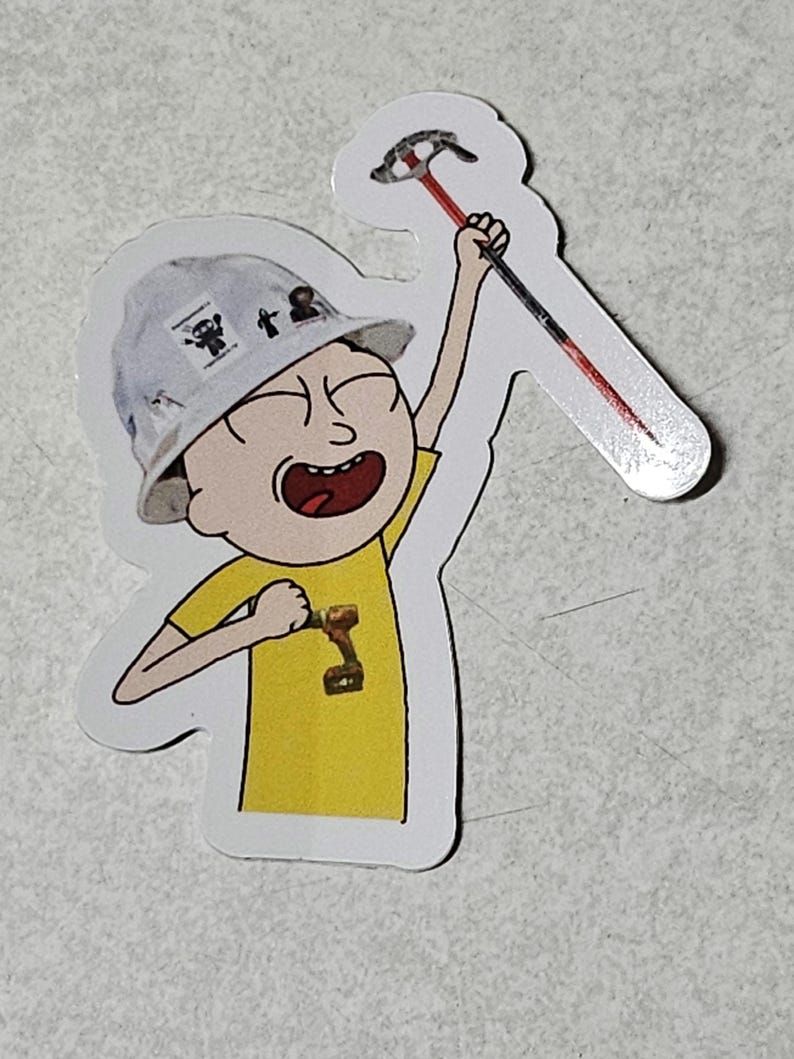 Cartoon Kid Electrician With Conduit Bender and Hardhat Sticker - Etsy