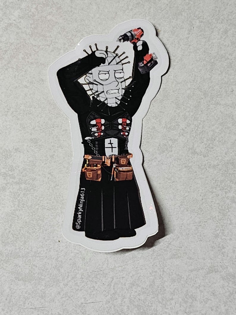 Killer Horror Screw Head Construction Electrician Halloween Sticker ...