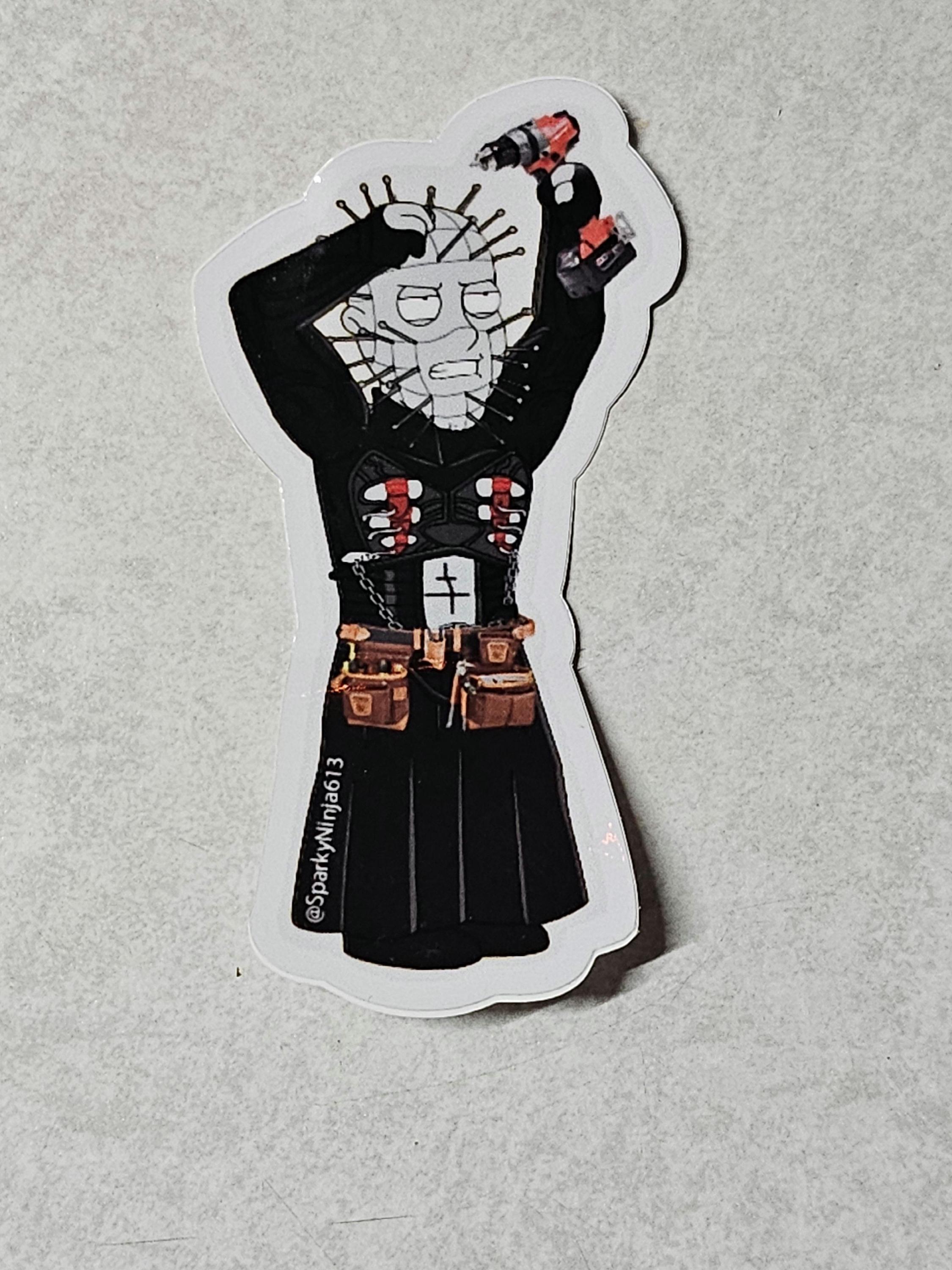 Killer Horror Screw Head Construction Electrician Halloween Sticker ...