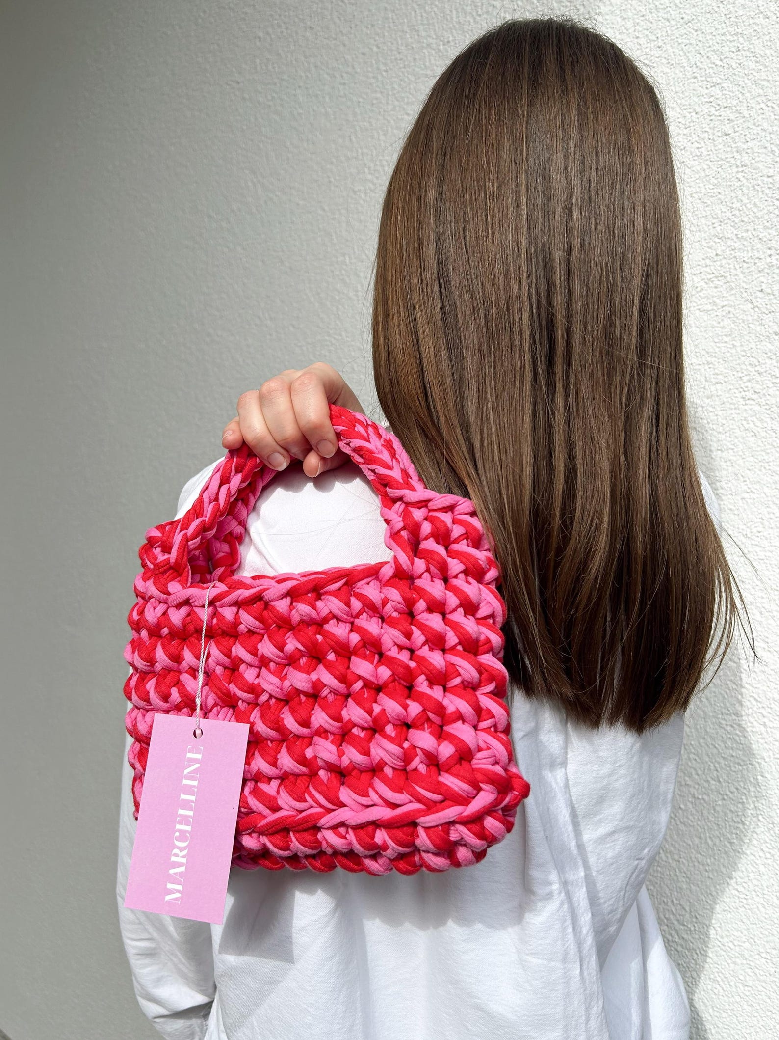 Handmade CROCHET BAG • Handbag • Kleine Handgemachte Häkeltasche Aus T ...