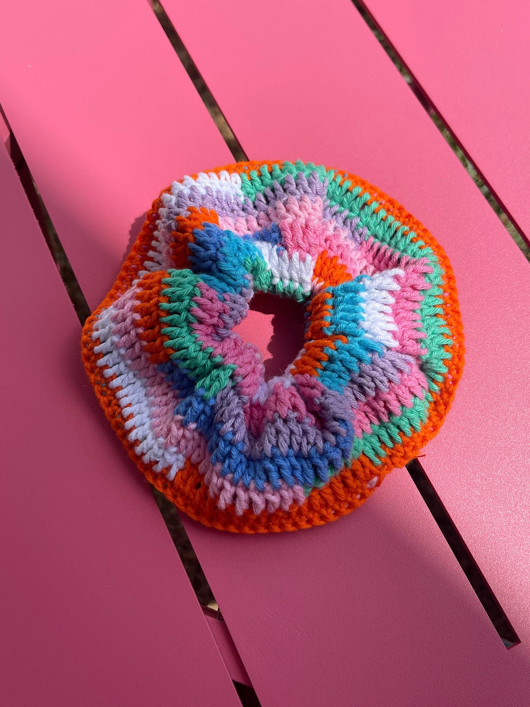 Colorful Crochet Scrap Yarn Big Scrunchie Trendy Hair Accessories MIU ...